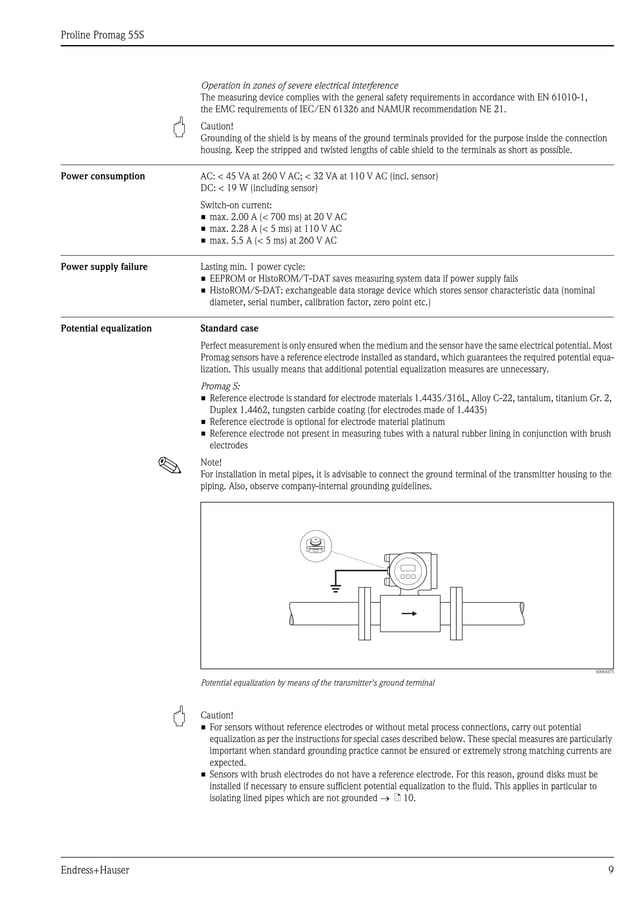 Flowmeter Promag 55S-Electromagnetic-Endress Hauser | PDF