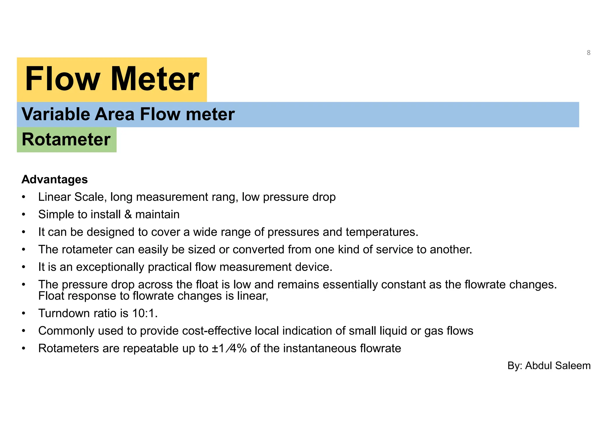 Flowmeters is the instrument used for measuring flow in equipment. | PDF