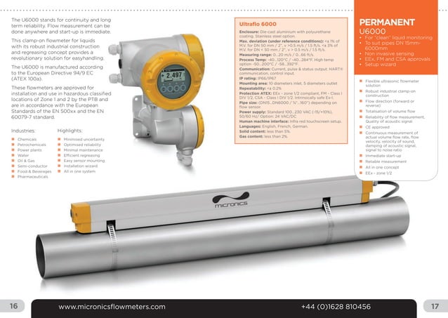 Flow Meters Micronics Portable Fixed Flow Meters Ultrasonic Clamp On | PDF
