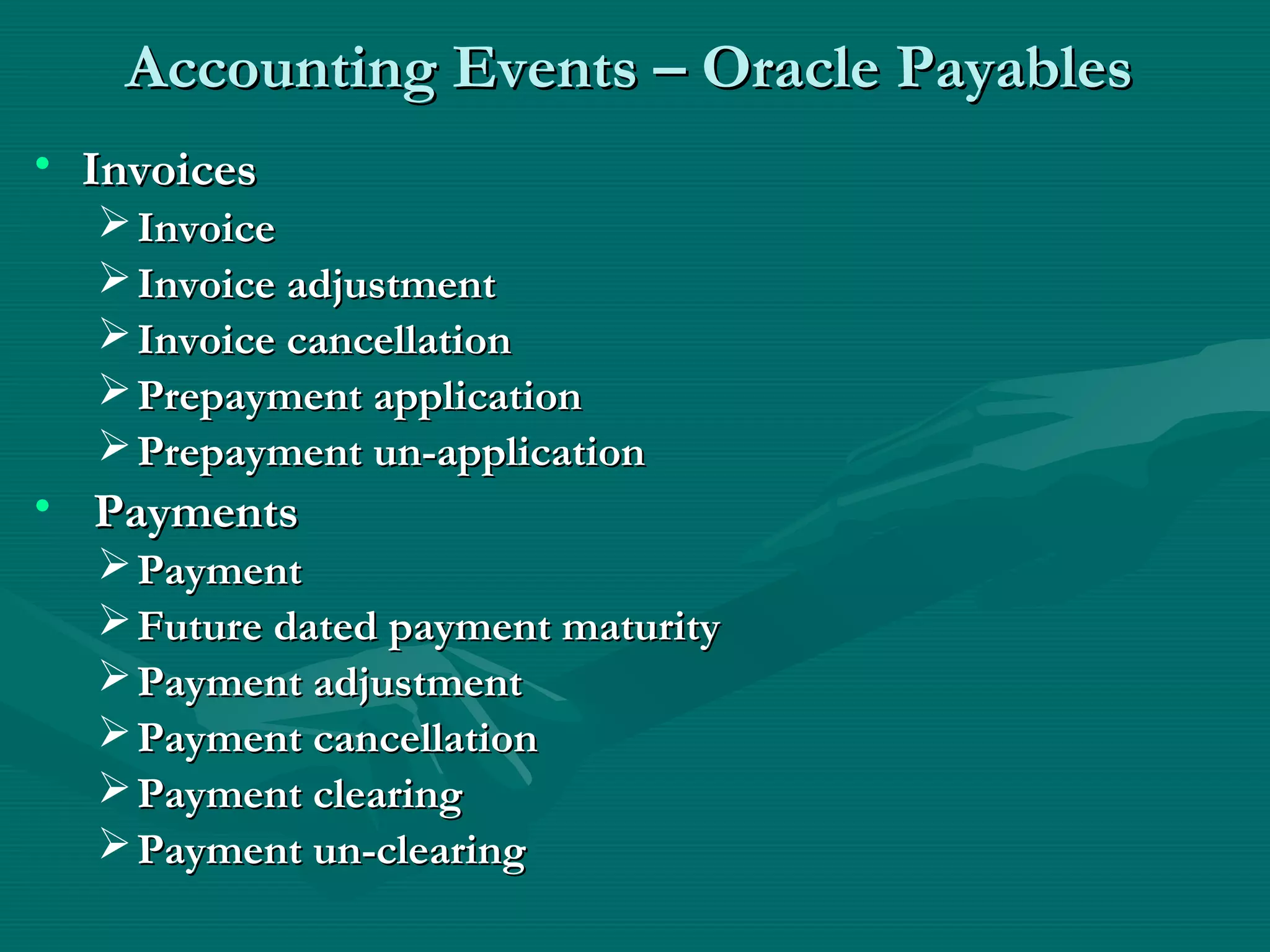 Flow Of Accounting Entries In Oracle Applications Ppt