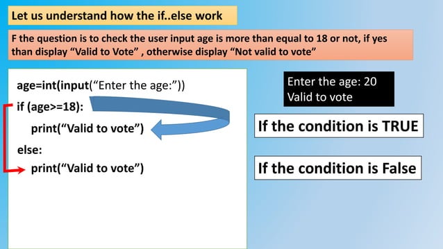 FLOWOFCONTROL-IF..ELSE PYTHON | PPT