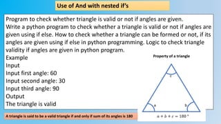 FLOW OF CONTROL-NESTED IFS IN PYTHON | PPTX | Programming Languages | Computing