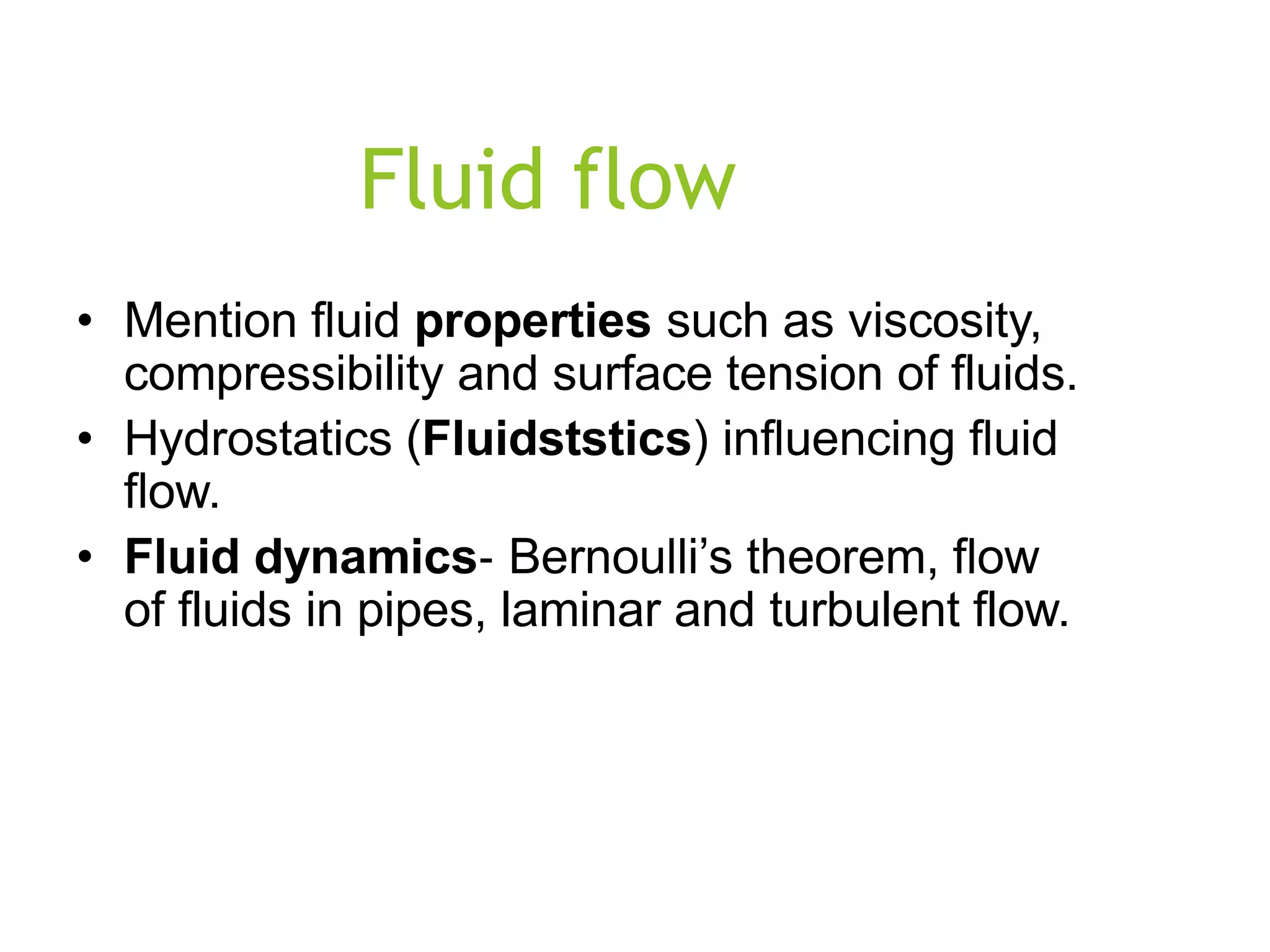 Flow of fluid- Pharmaceutical Engineering | PPTX