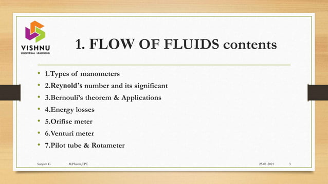 Flow of fluids | PPTX