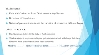 Flow of Fluids.pptx Physical Pharmaceutics I | PPT