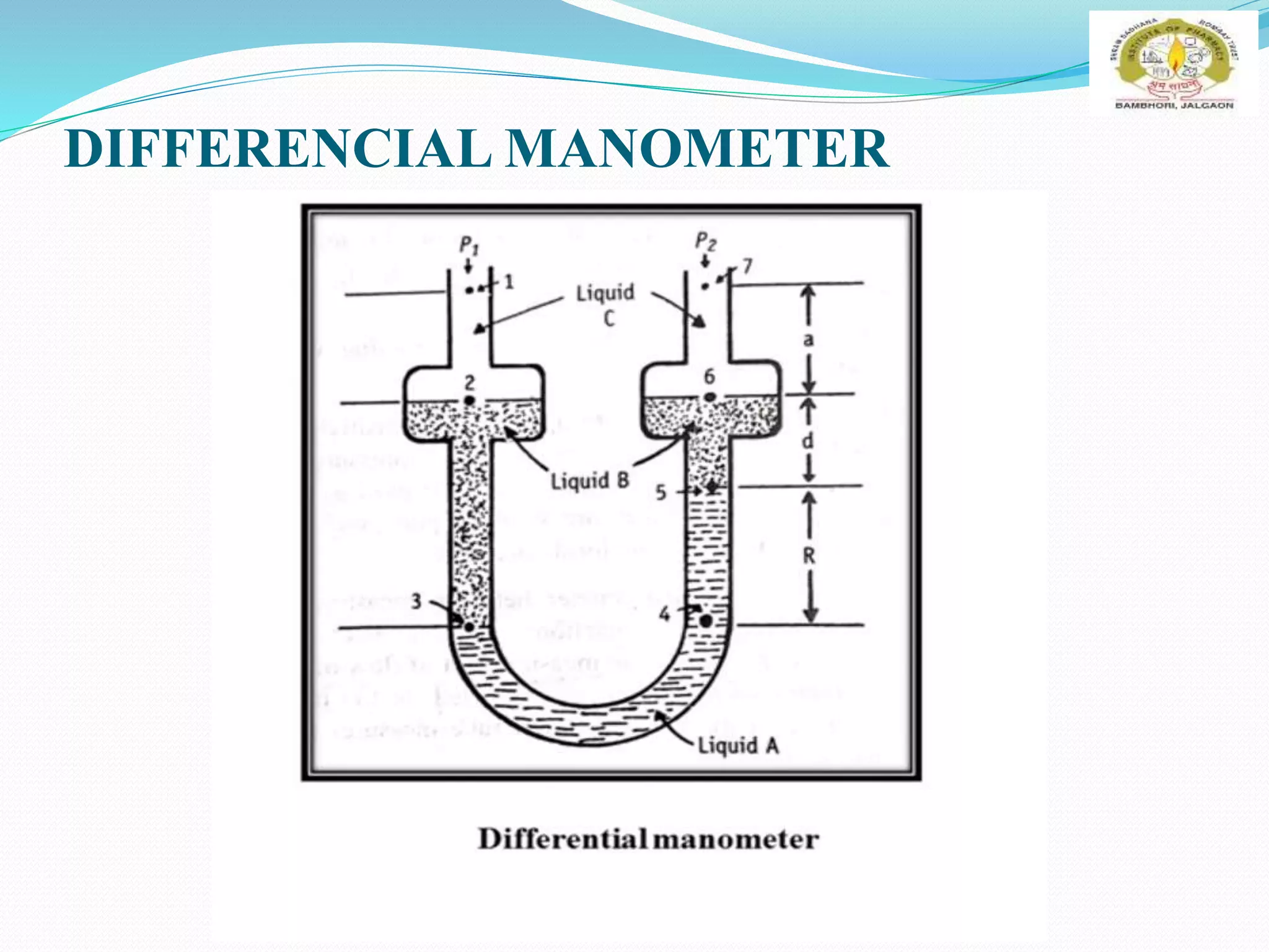 Flow of fluid, tyes of manometer | PPTX