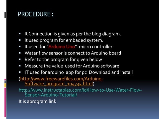 Flow of fuel moniter system using Arduino | PPTX