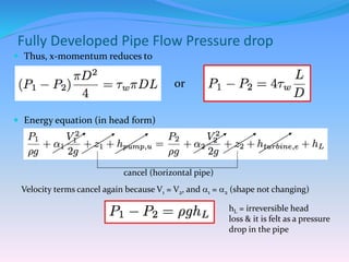 Flow of incompressible fluids through pipes | PPTX