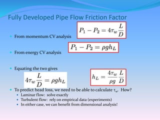 Flow of incompressible fluids through pipes | PPTX