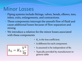 Flow of incompressible fluids through pipes | PPTX