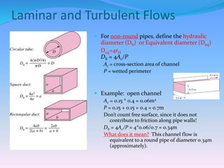 Flow of incompressible fluids through pipes | PPTX