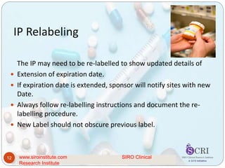 Flow of IP From Manufacturing Facility To Patient in Clinical Trials I ...