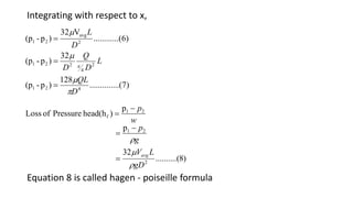 Flow of viscous fluid through circular pipe | PPTX