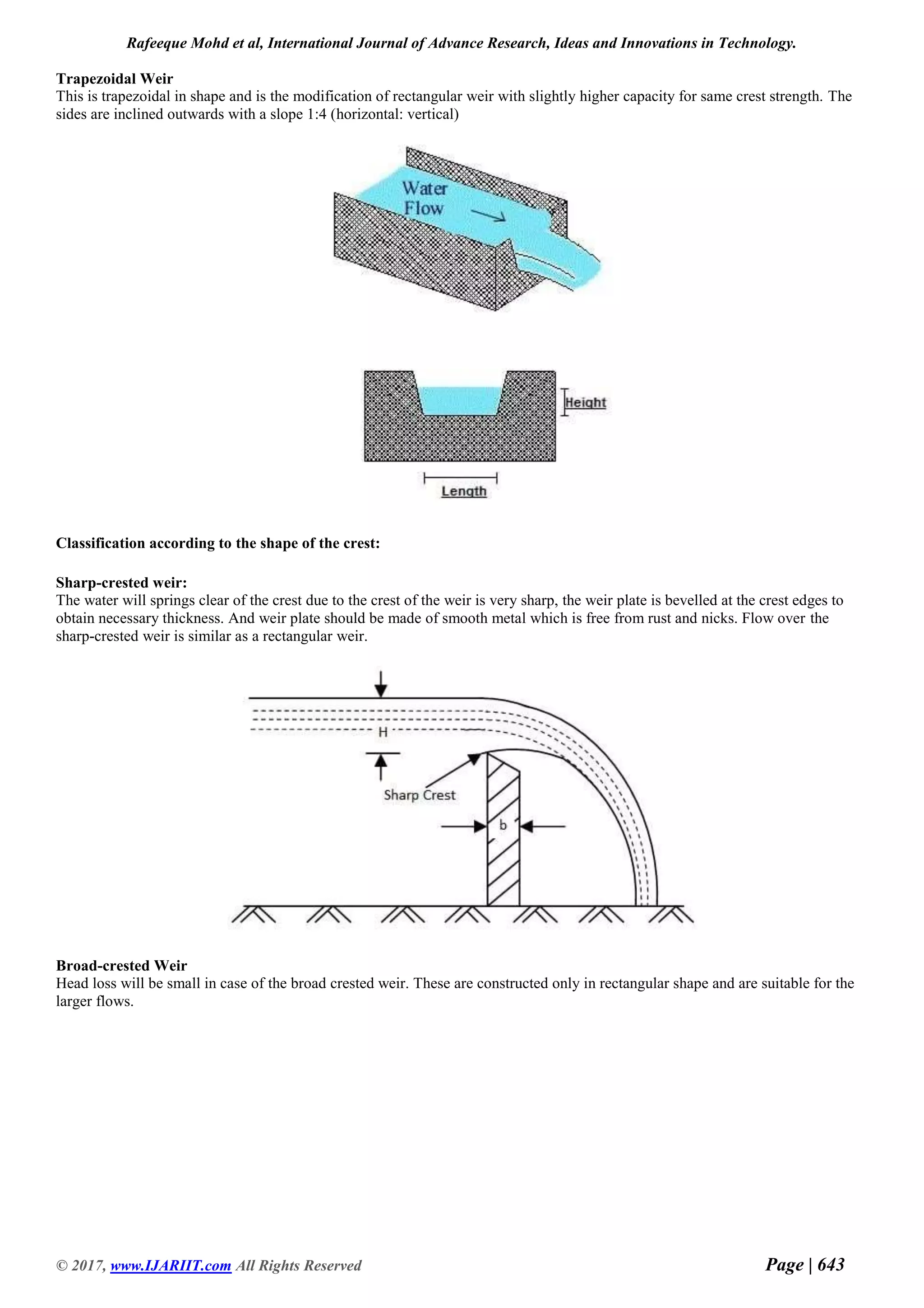 Flow over a rectangular side weir under subcritical conditions | PDF