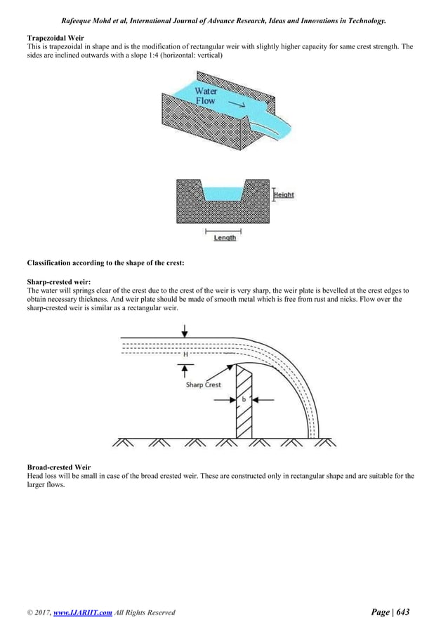 Flow over a rectangular side weir under subcritical conditions | PDF
