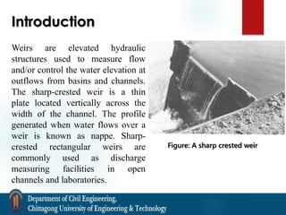 Flow Over A Sharp Crested Weir Experiment | PPTX