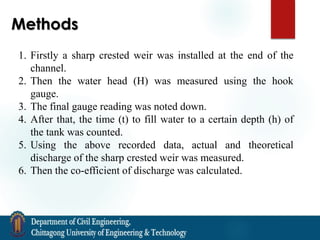 Flow Over A Sharp Crested Weir Experiment | PPTX