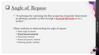 Flow Properties of Powder: Industrial Pharmacy 1st | PDF