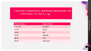 Flow Properties of Powder: Industrial Pharmacy 1st | PDF