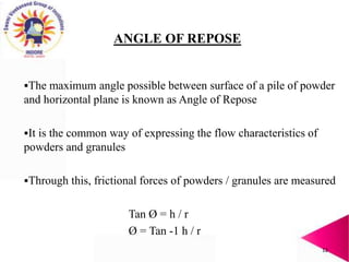 Pharmacy#Flow properties of powders#Physical pharmaceutics | PPTX