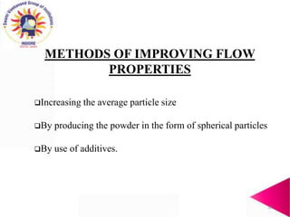 Pharmacy#Flow properties of powders#Physical pharmaceutics | PPTX