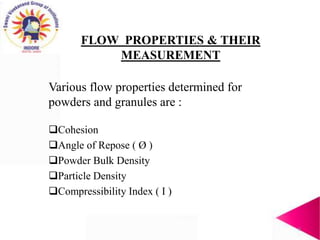 Pharmacy#Flow properties of powders#Physical pharmaceutics | PPTX