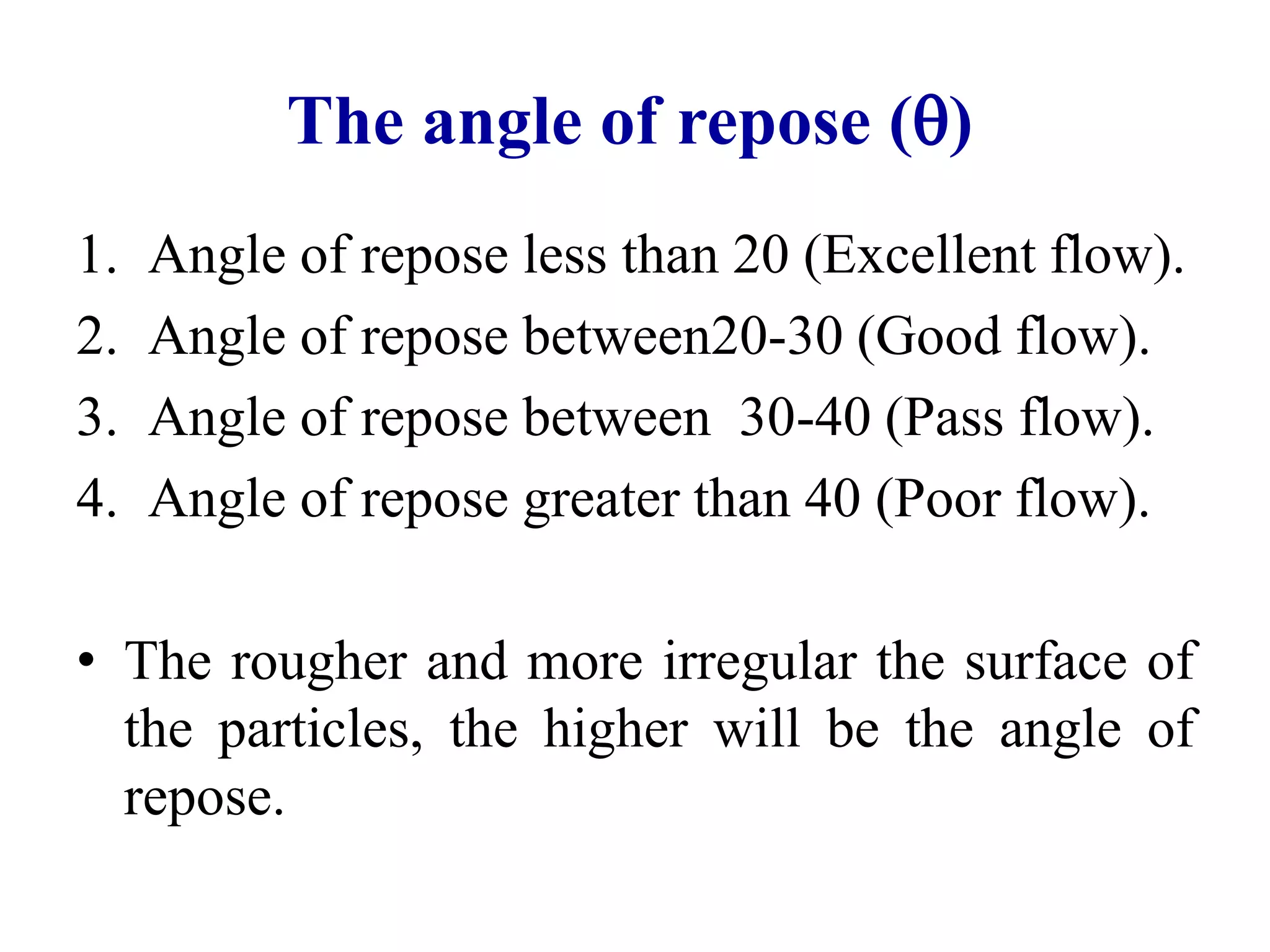 Flow properties of powders | PPTX
