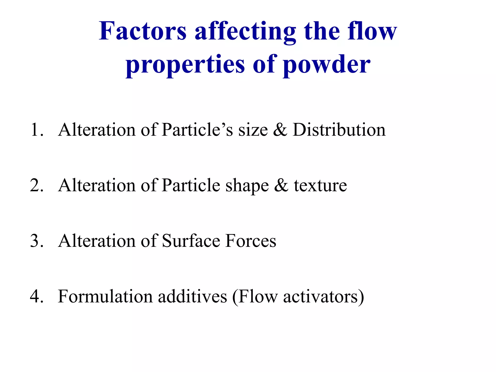 Flow properties of powders | PPTX