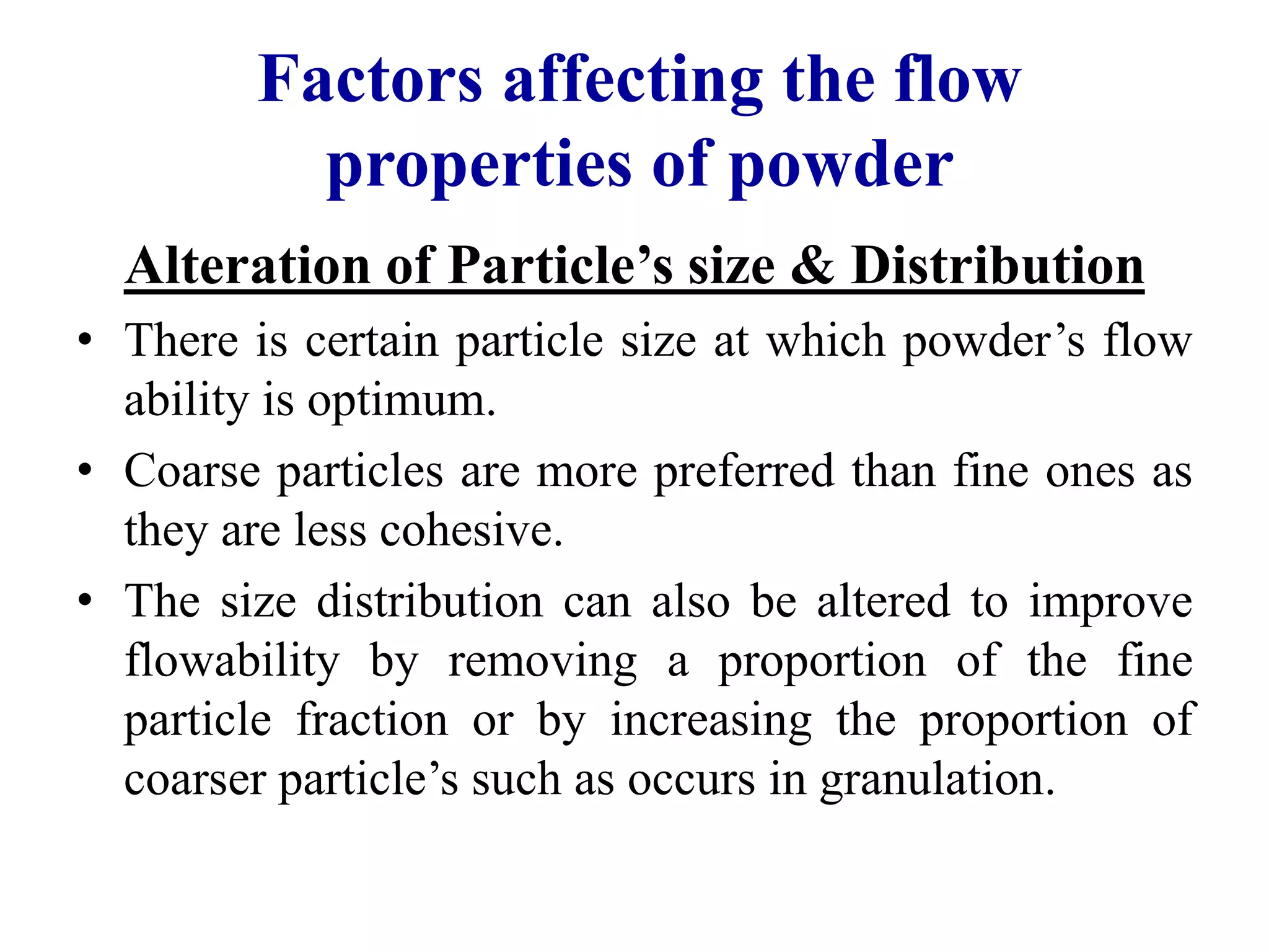 Flow properties of powders | PPTX