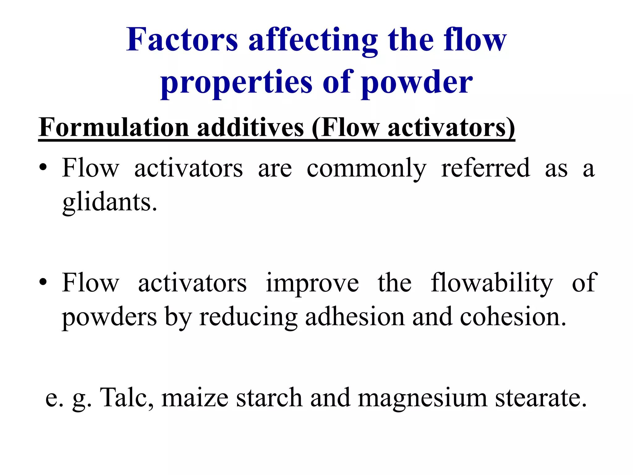Flow properties of powders | PPTX