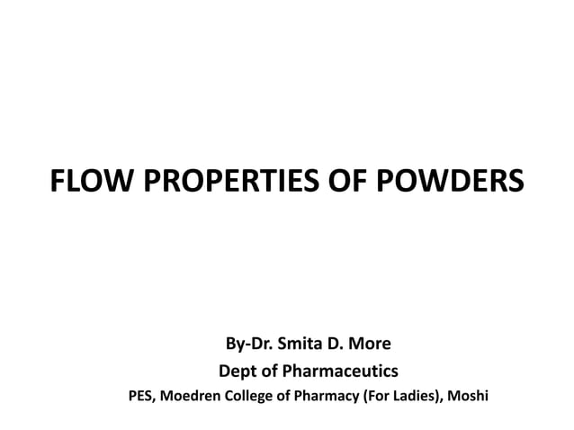 Flow properties of powders | PPTX