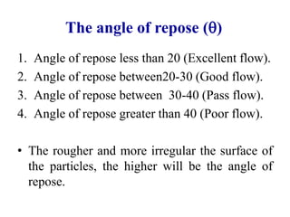 Flow properties of powders | PPTX