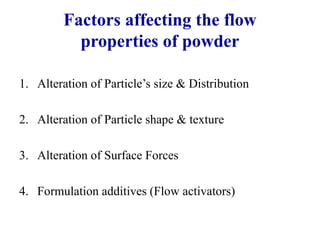 Flow properties of powders | PPTX
