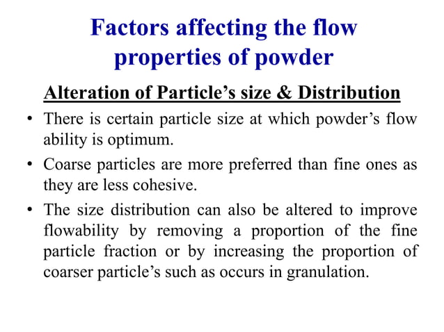 Flow properties of powders | PPTX