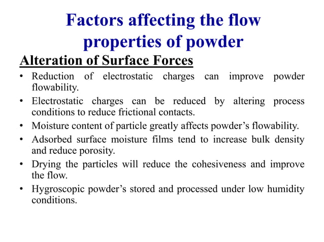 Flow properties of powders | PPTX