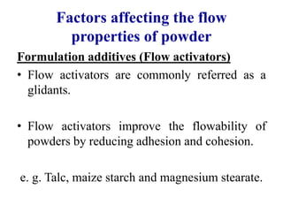 Flow properties of powders | PPTX