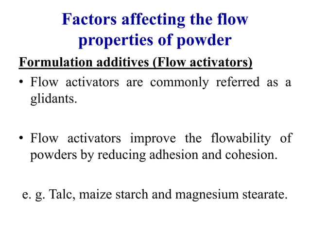 Flow properties of powders | PPTX