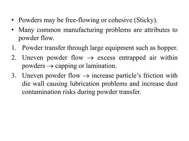Flow properties of powders | PPTX