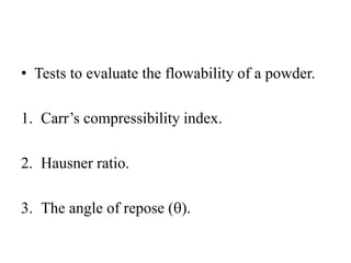Flow properties of powders | PPTX
