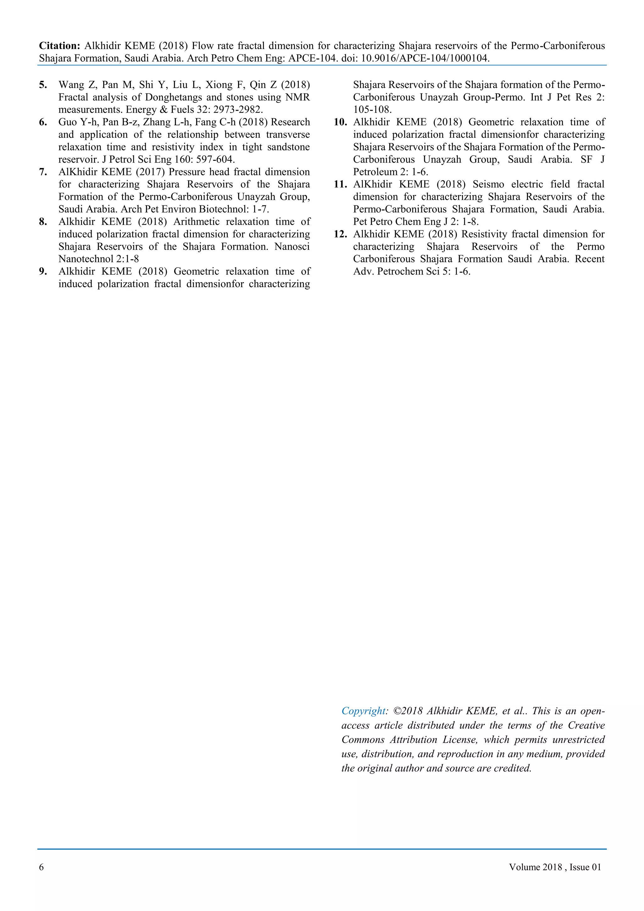 Flow rate fractal dimension for characterizing shajara reservoirs of ...