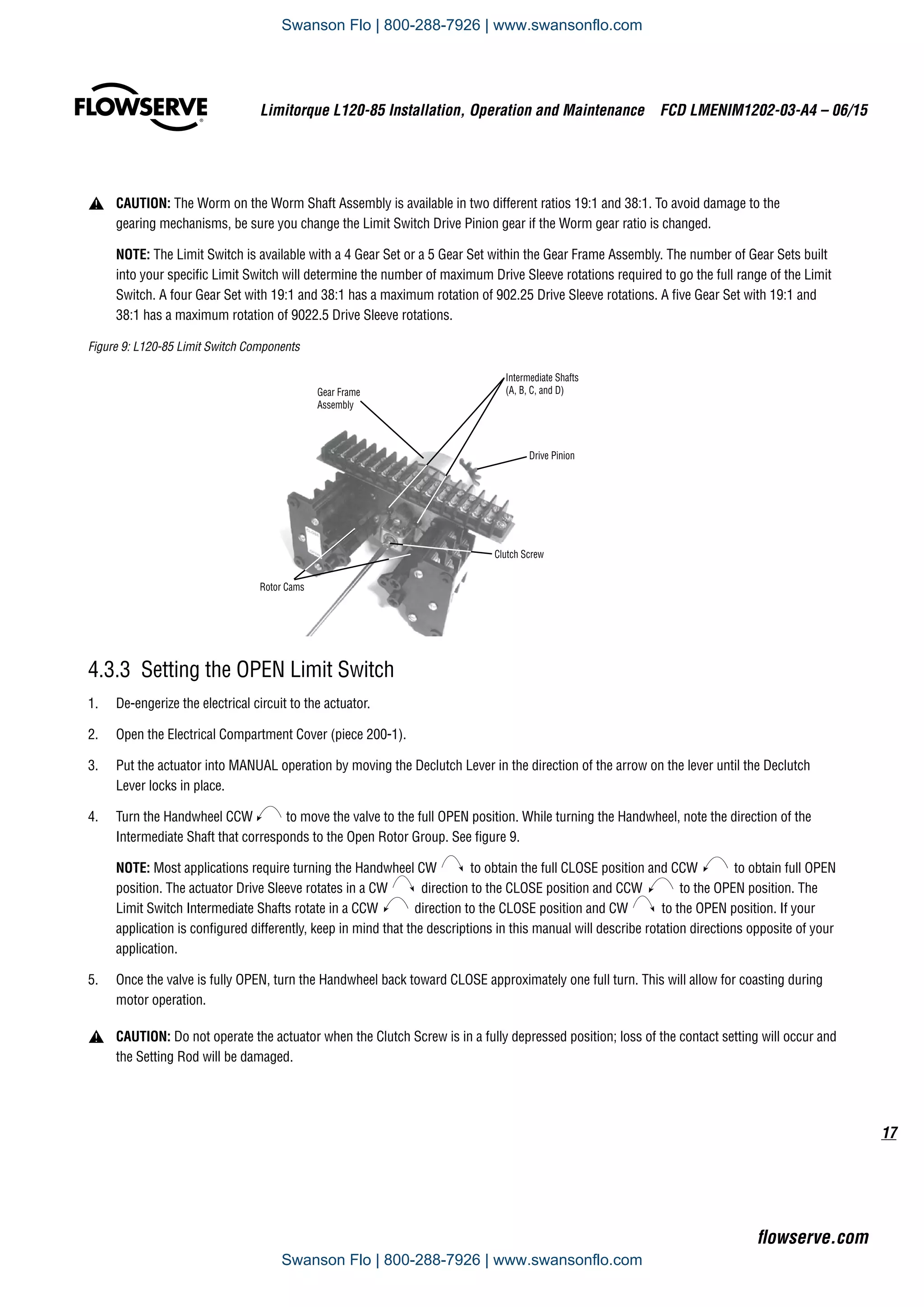 Flowserve Limitorque L120-85 Electric Actuator IOM | PDF
