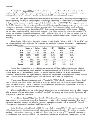 Value Investment Class Project - Flowserve | PDF