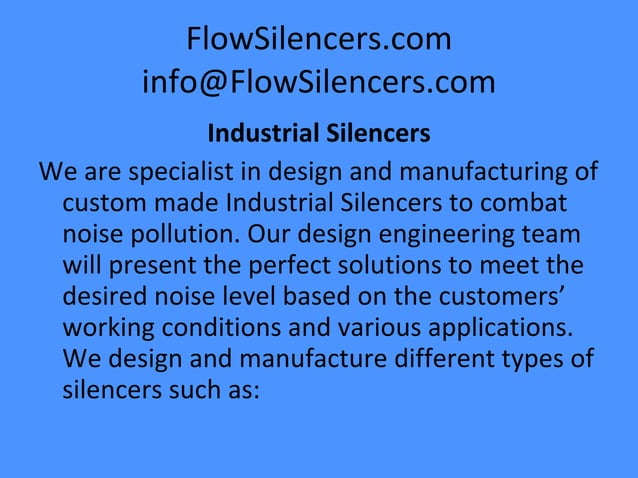 Flow Silencers | PPT