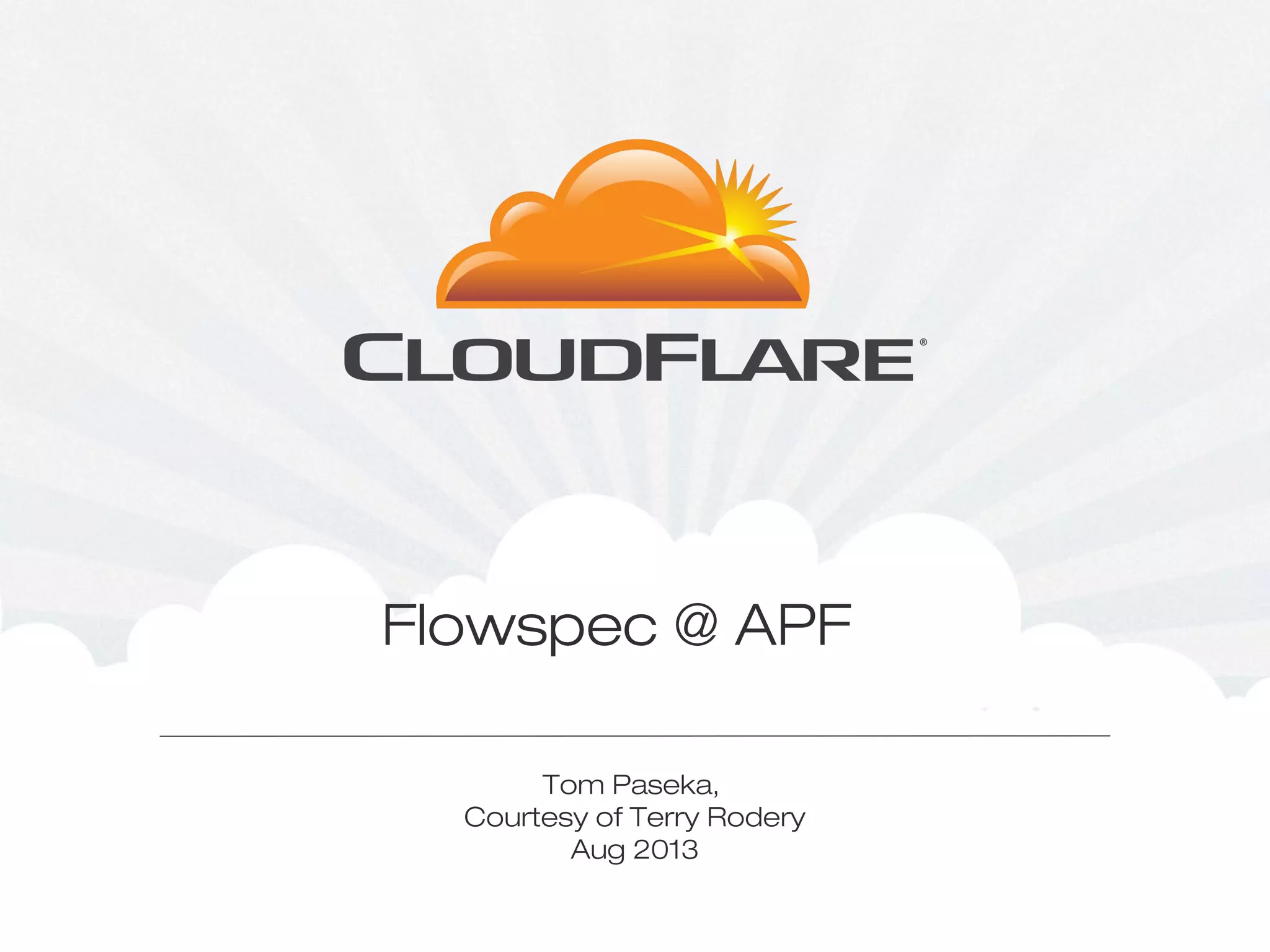 flowspec @ APF 2013 | PPT | Computer Networking | Computing