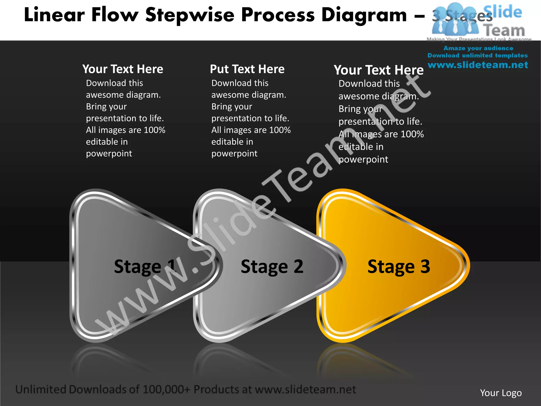 Flow stepwise process diagram 3 stages open source flowchart power ...