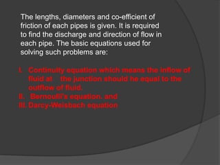 Flow through branched pipes_AMIT | PPTX