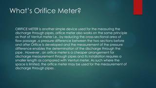 Flow through orifice meter | PPTX