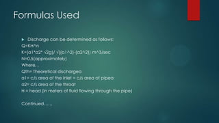 Flow through orifice meter | PPTX