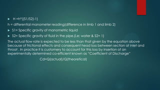 Flow through orifice meter | PPTX