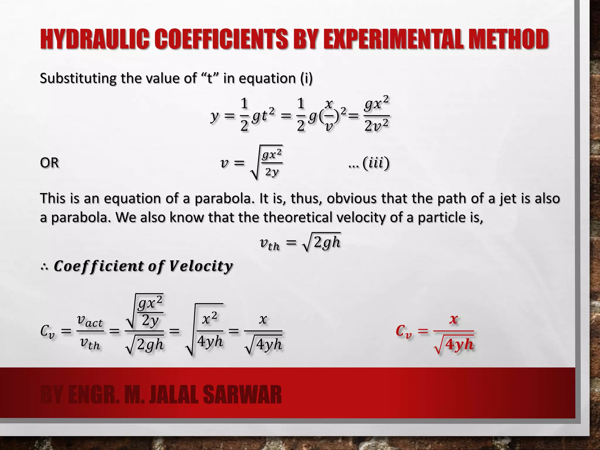 Flow Through Orifices - Hydraulics | PDF
